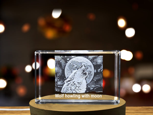 Wolf Howling Crystal Trophy Award – AB Crystal Collection