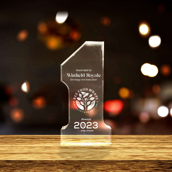 Number 1 Award 3D Engraved Crystal Gift – AB Crystal Collection