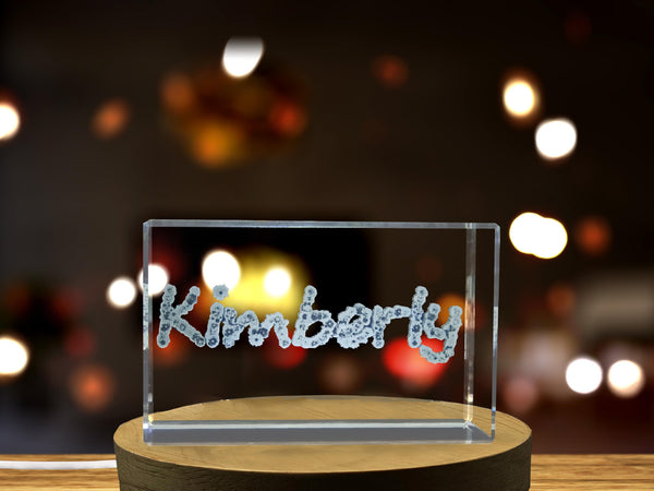 Kimberly | Names Art 3D Engraved Crystal – AB Crystal Collection