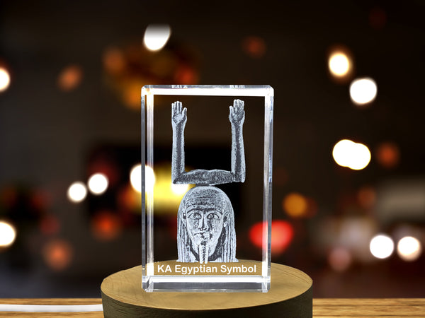 Ka Egyptian Symbol Immortalized in 3D Engraved Crystal – AB Crystal ...