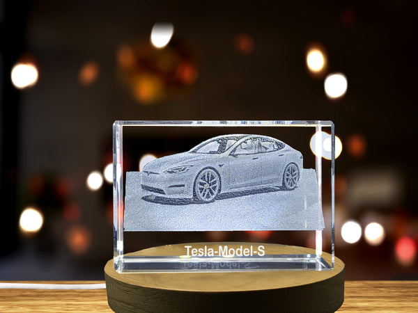 3D Engraved Tesla Model S Crystal Tribute – AB Crystal Collection