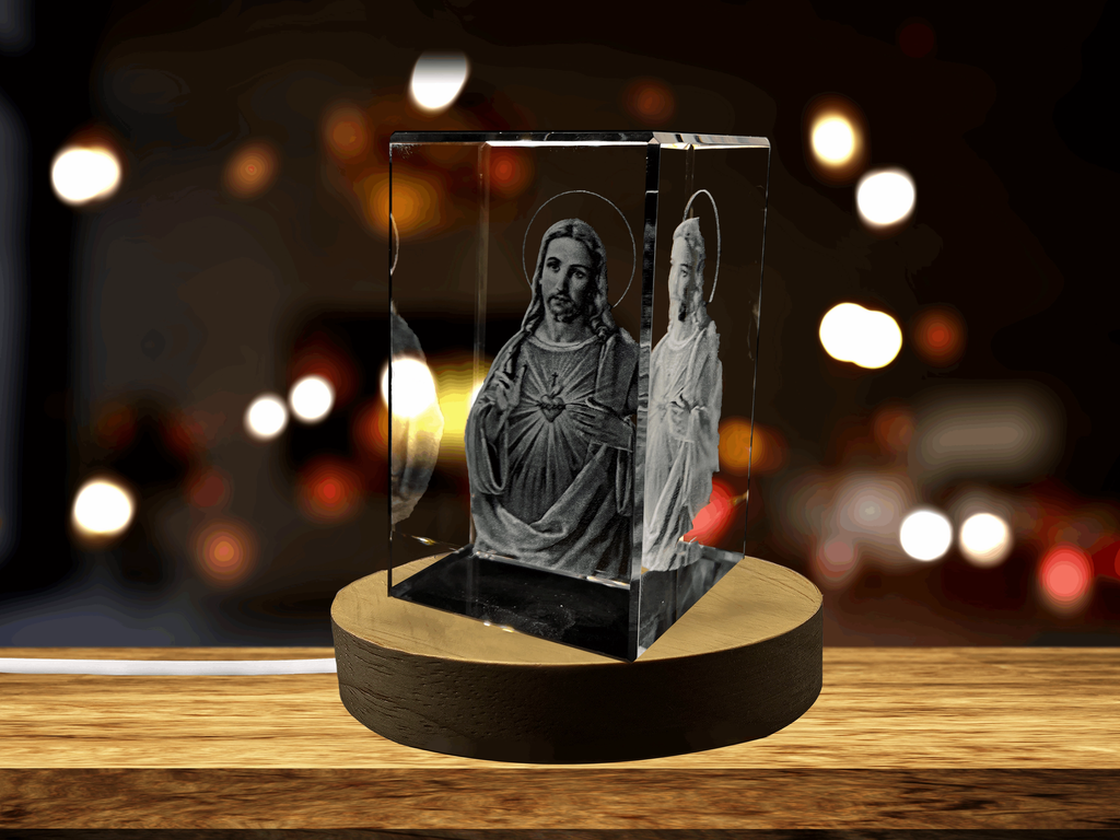 3D Jesus Trophy Award with LED Light – AB Crystal Collection