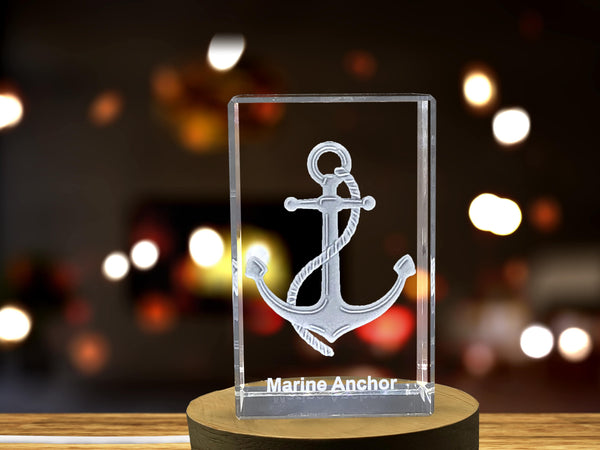 3D Engraved Crystal Anchor Sculpture – AB Crystal Collection