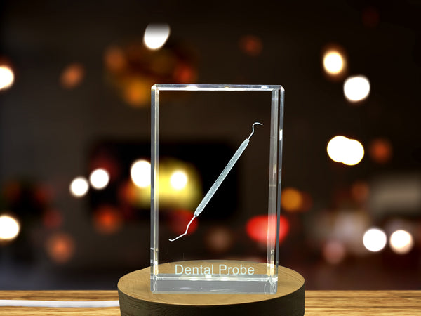 3D Engraved Crystal Dental Probe Trophy – AB Crystal Collection