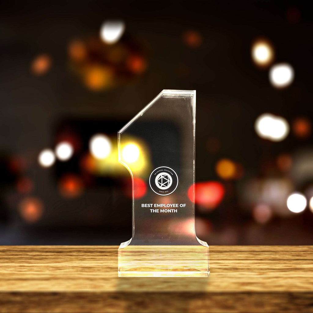 Number 1 Award 3D Engraved Crystal Gift – AB Crystal Collection